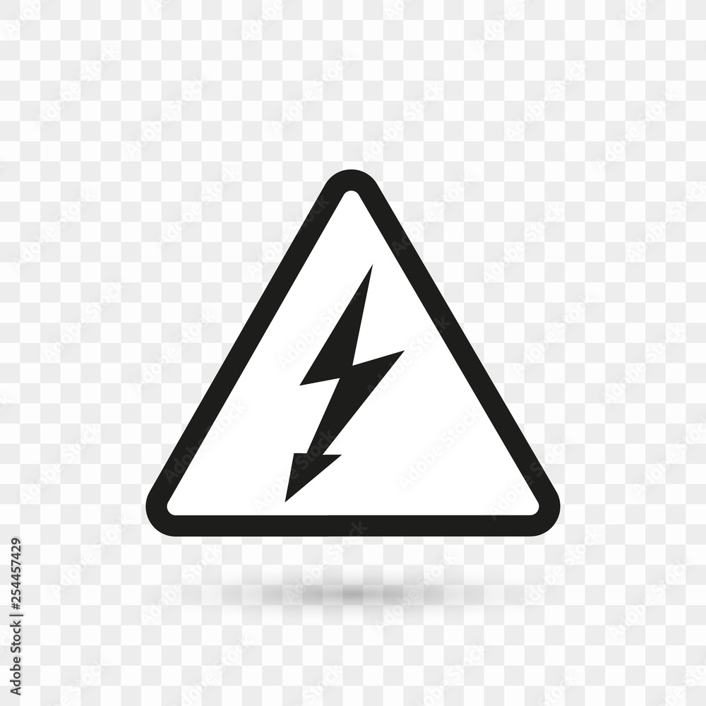 Danger symbol. Triangle on transparent background. Warning sign High ...
