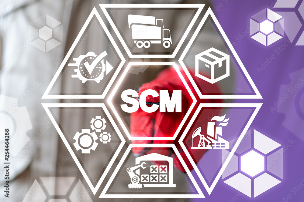 SCM industrial logistics concept. ERP industry. Inventory manufacturing ...