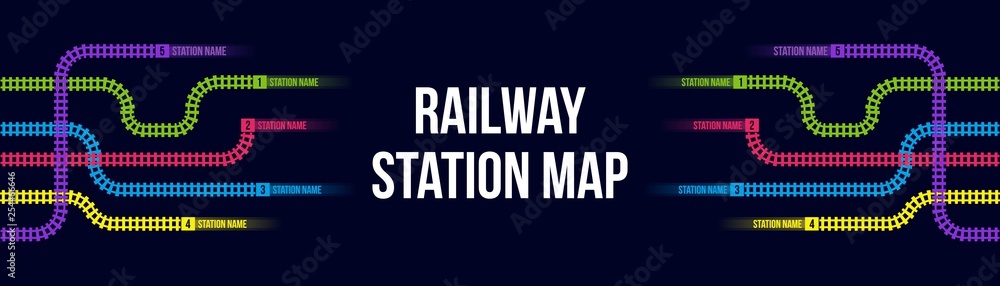 Creative vector illustration of railway station map, metro road ...