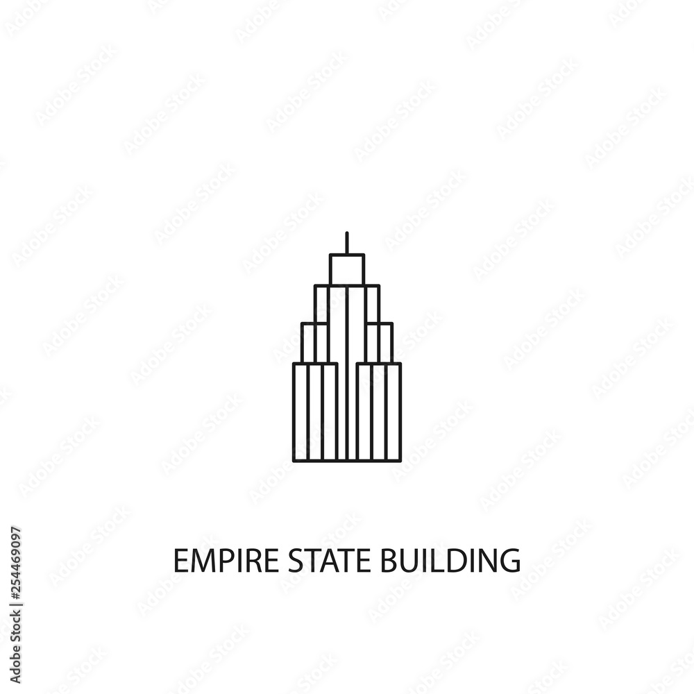 Empire State Building vector icon, outline style, editable stroke Stock ...