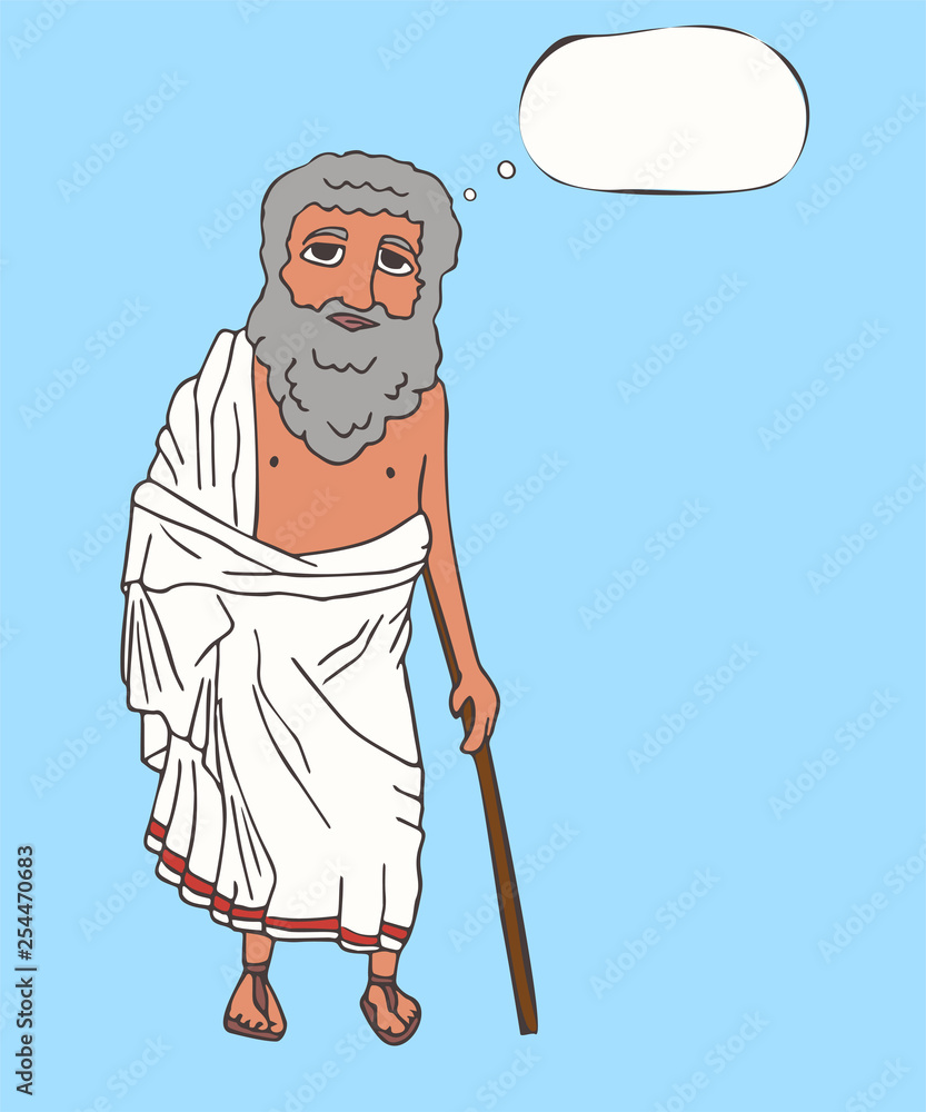 ancient greek old man with thinking bubble Stock Vector | Adobe Stock