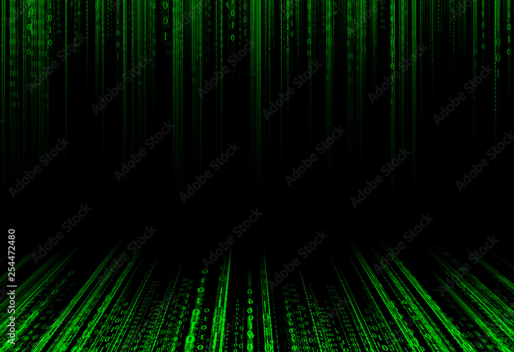 Digital Data Binary Code Technology Matrix Background Data Flood Conectivity Futuristic Binary