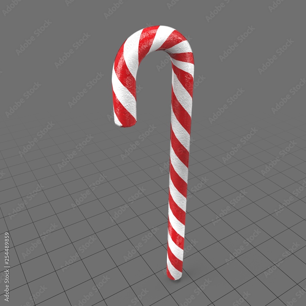 Striped candy cane Stock 3D asset | Adobe Stock