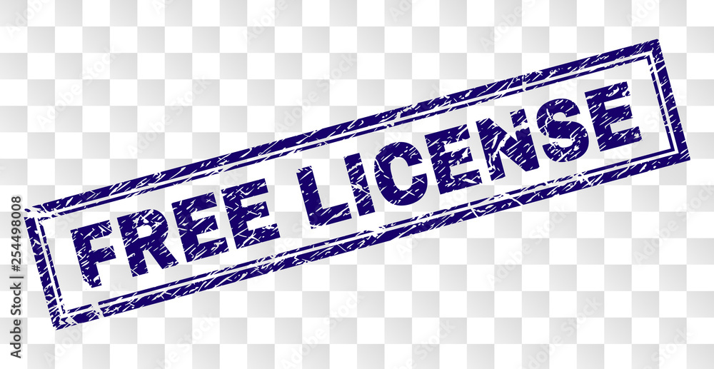 FREE LICENSE stamp seal print with rubber print style and double framed ...
