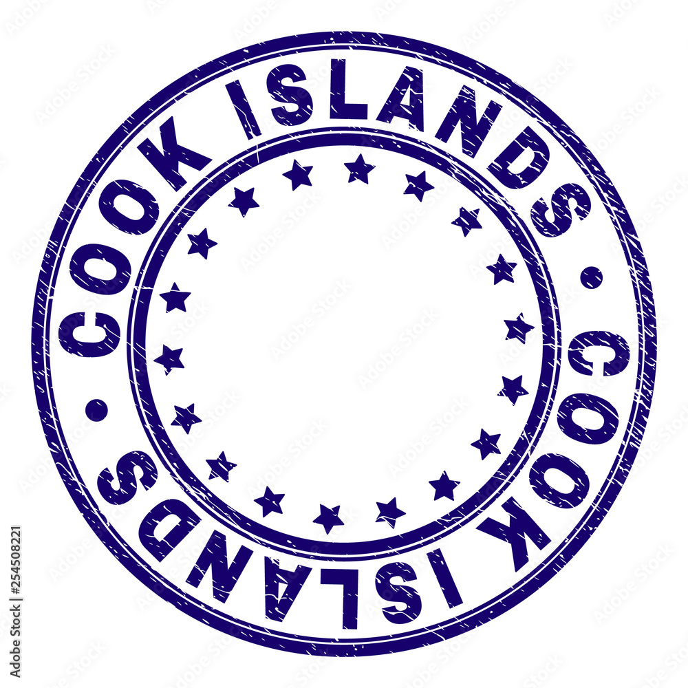 COOK ISLANDS stamp seal watermark with distress texture. Designed with ...