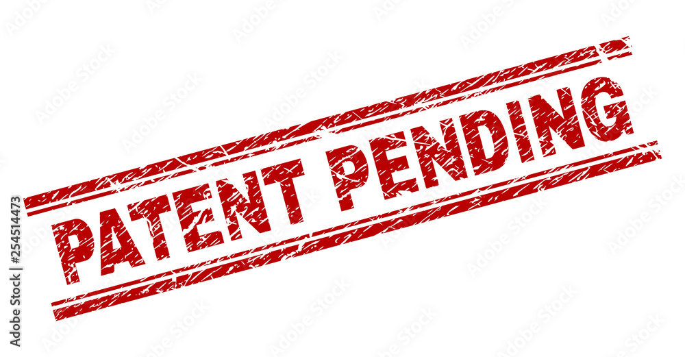 PATENT PENDING seal watermark with grunge texture. Red vector rubber ...