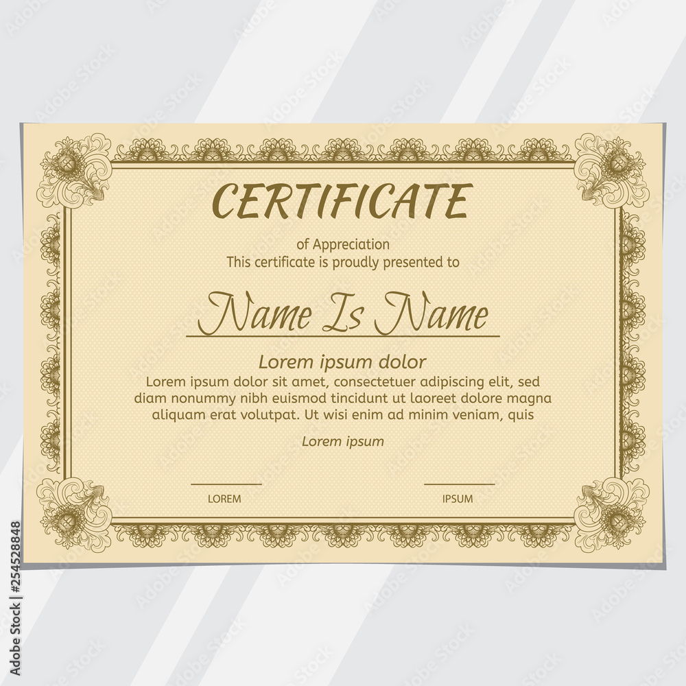 Certificate Potrait and Landscape. Template diploma border for use in ...
