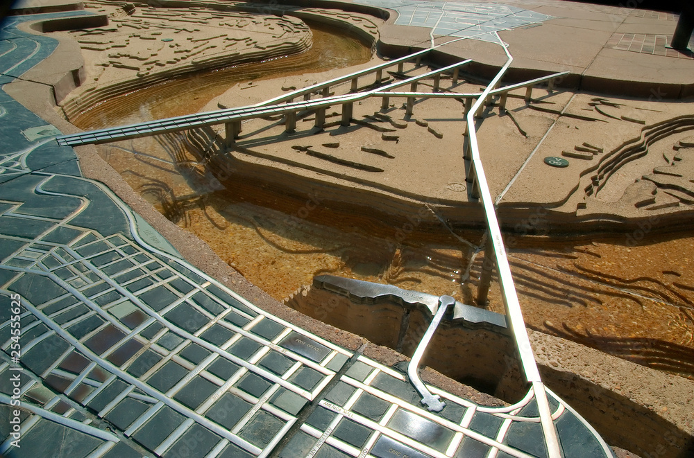 Mississippi River Park, located in Mud Island, including a hydraulic ...