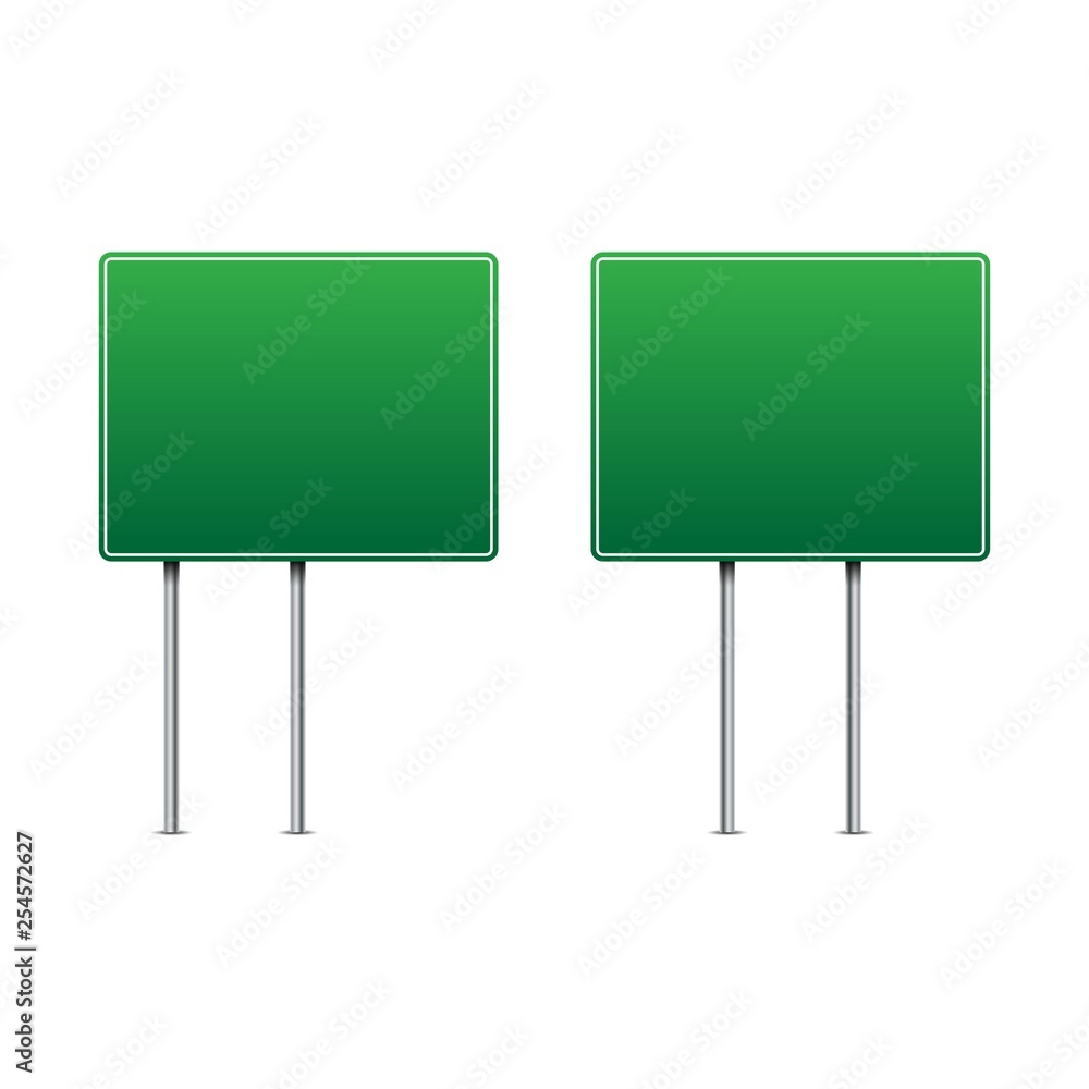 Green traffic signs vector. Road board text panel vector. Stock Vector ...
