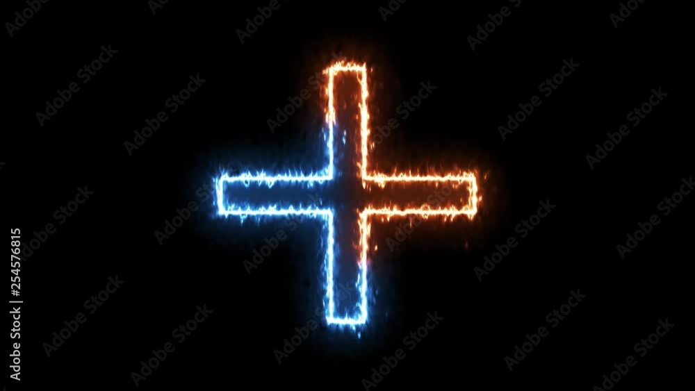 Fire and ice greek cross symbol on transparent background. Stock-Video ...