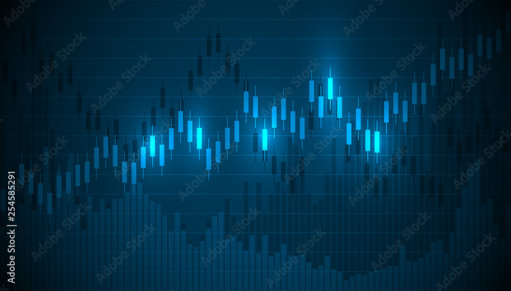 Stock exchange chart market investment trading with world map. Trading ...