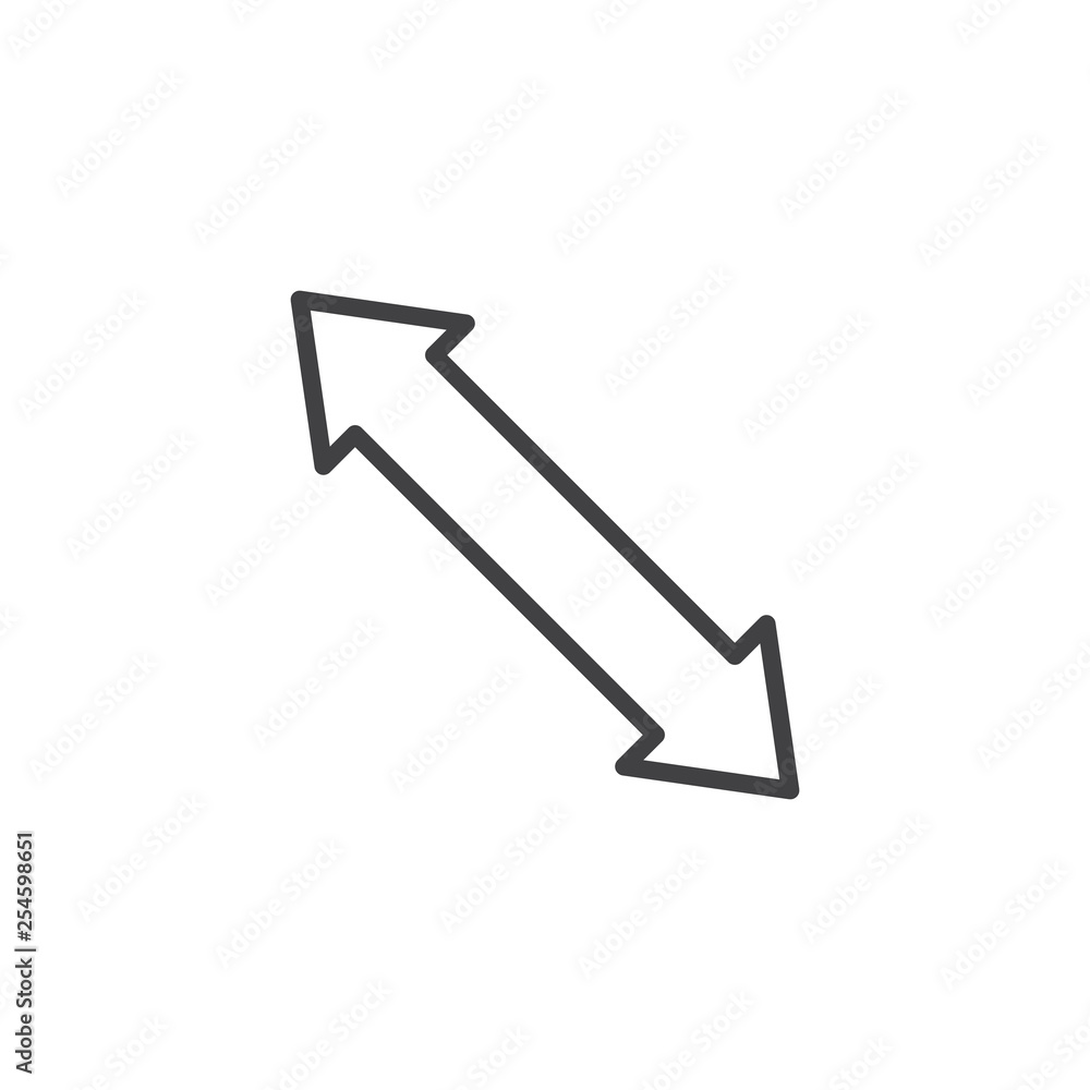 Divergent arrows line icon. linear style sign for mobile concept and ...