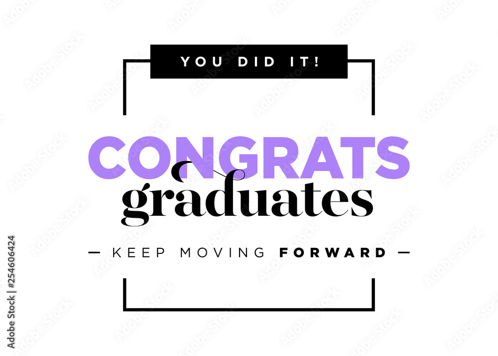 Congratulations Graduates Vector Logo. Graduation Background Template ...