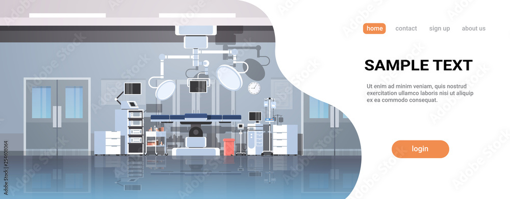 hospital operating table clean medical surgery room intensive therapy ...
