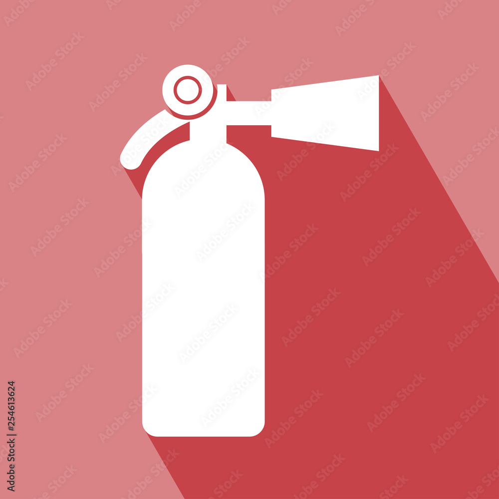 Fire Extinguisher Icon. Fire Extinguisher Icon with Long Shadow. Fire ...