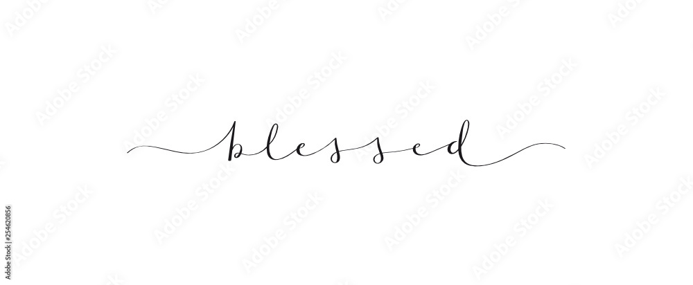 BLESSED brush calligraphy banner Stock Vector | Adobe Stock