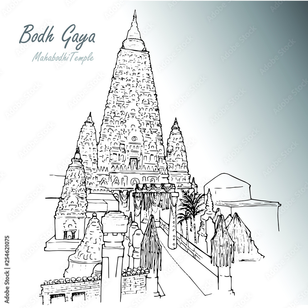 Mahabodhi Temple Sketch