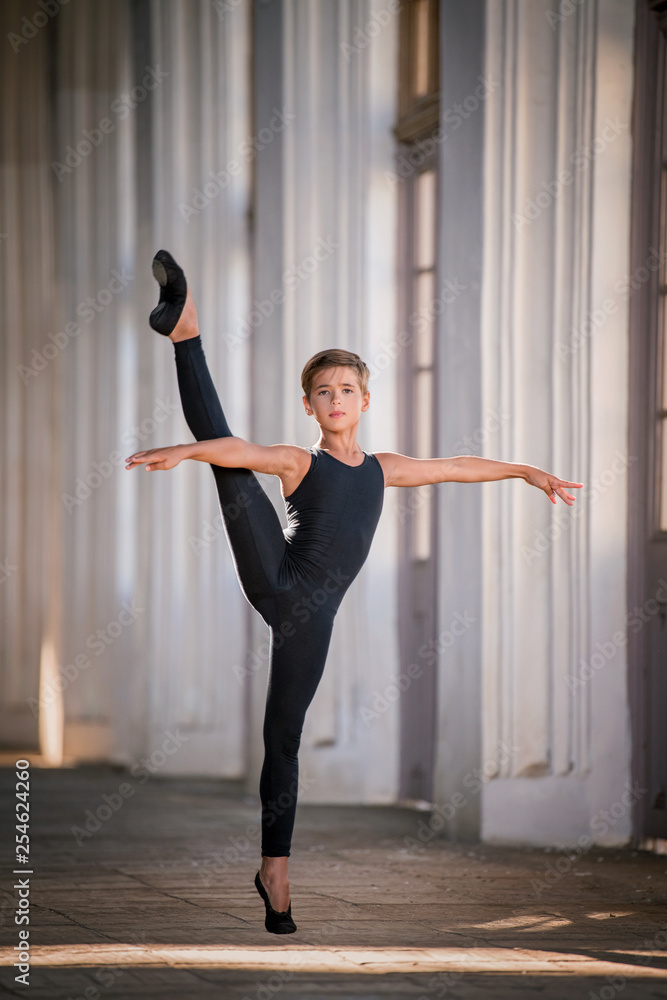ballet boy exercising Stock Photo | Adobe Stock