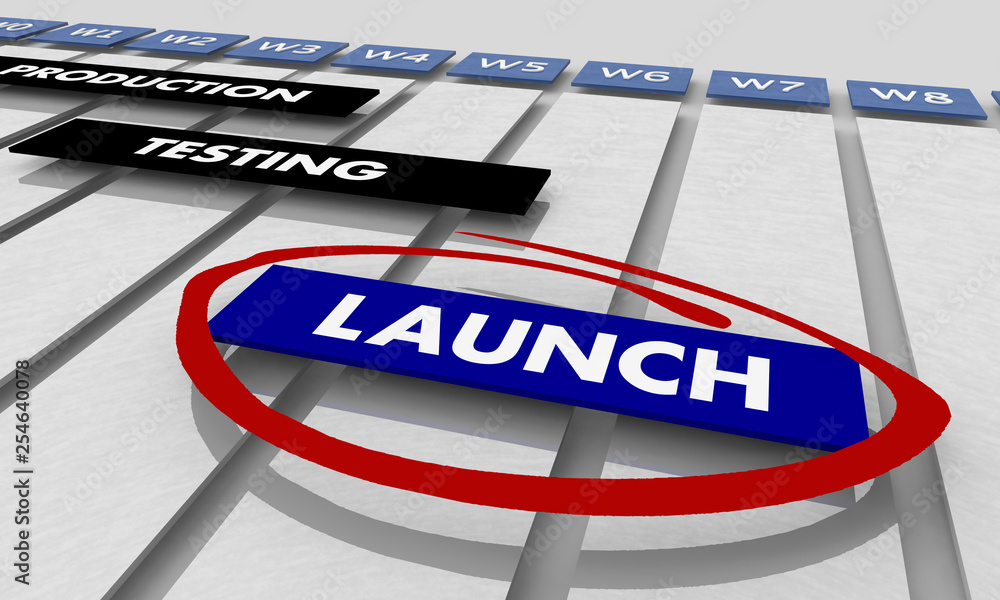 Launch Production Testing Development Phases Gantt Chart Timeline 3d ...