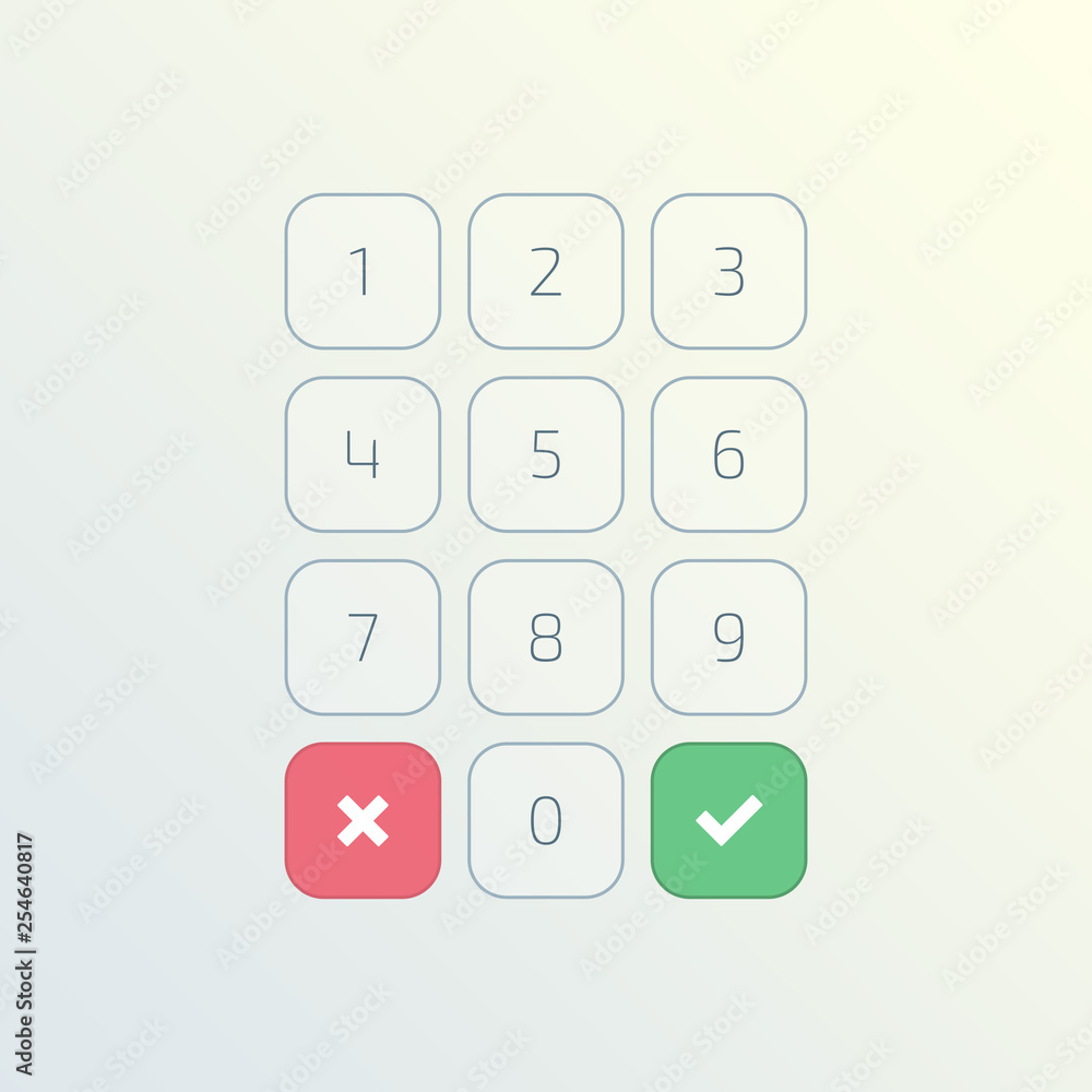 Digital entry keypad. Stock Vector | Adobe Stock