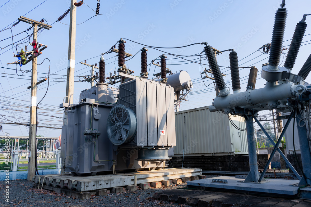 High voltage transformer with power supply station ภาพถ่ายสต็อก | Adobe ...