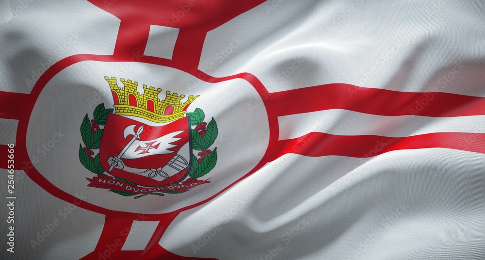 Bandeira oficial de São Paulo, Brasil. Stock Photo | Adobe Stock
