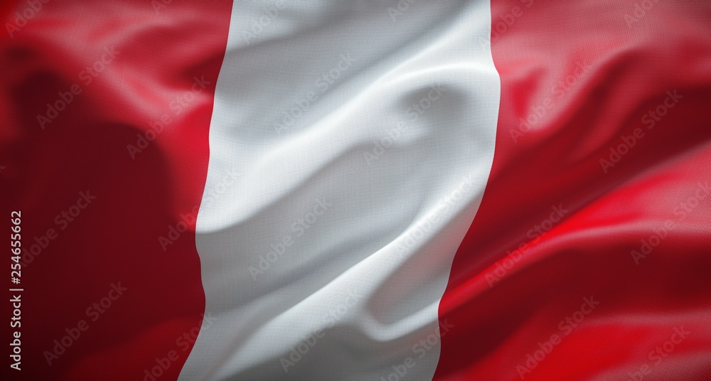 Bandera oficial de la República de Perú. Stock Photo | Adobe Stock