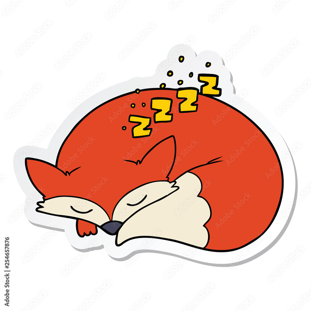 Sleeping Fox Cartoon