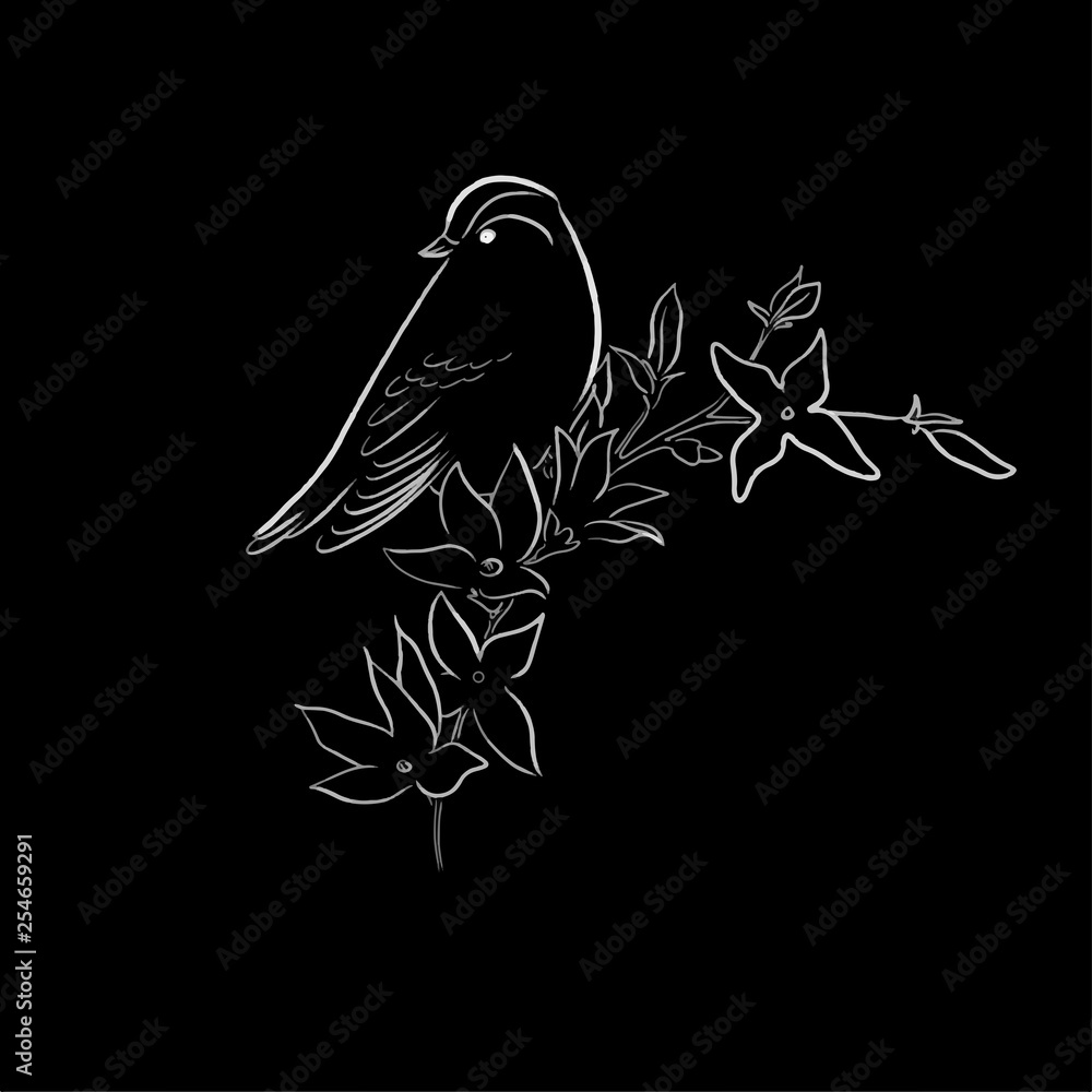 flying colibri sketch one line draw vector illustration Stock Vector ...
