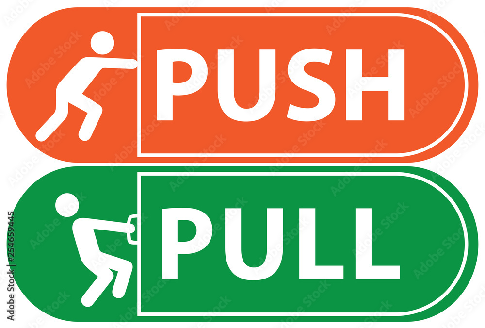 push and pul Stock Vector | Adobe Stock