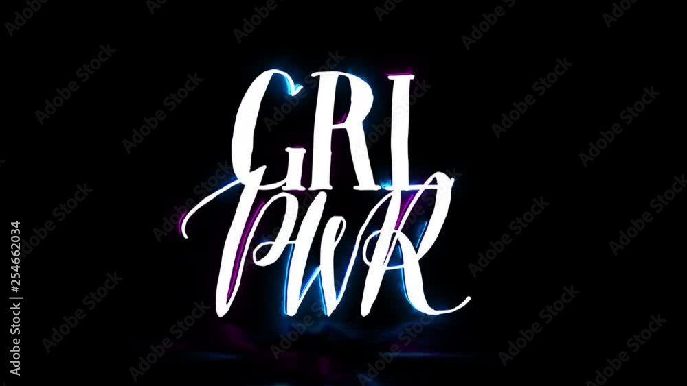 Girl Power GRL PWR - High Resolution Overlay Animated Illustration with ...