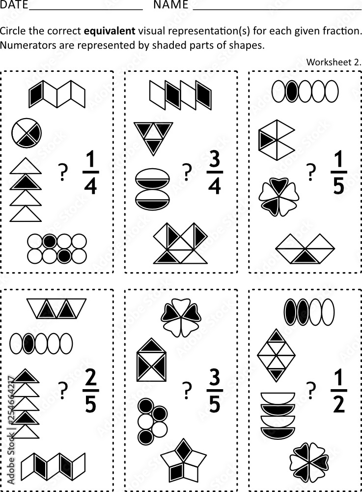 Math worksheet for students of all ages. Learn, reinforce fractions ...