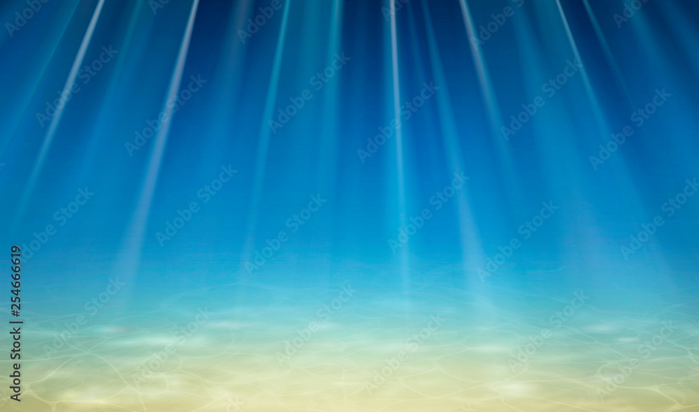 Bottom of the ocean. Summer. Texture of water surface. Underwater ...