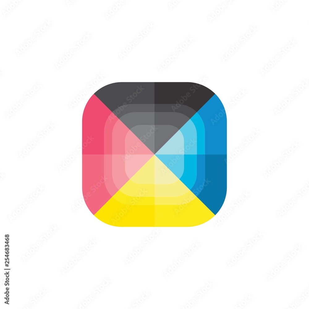 CMYK color Square logo design Stock Vector | Adobe Stock