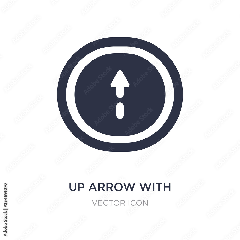 up arrow with broken line icon on white background. Simple element illustration from UI concept ...