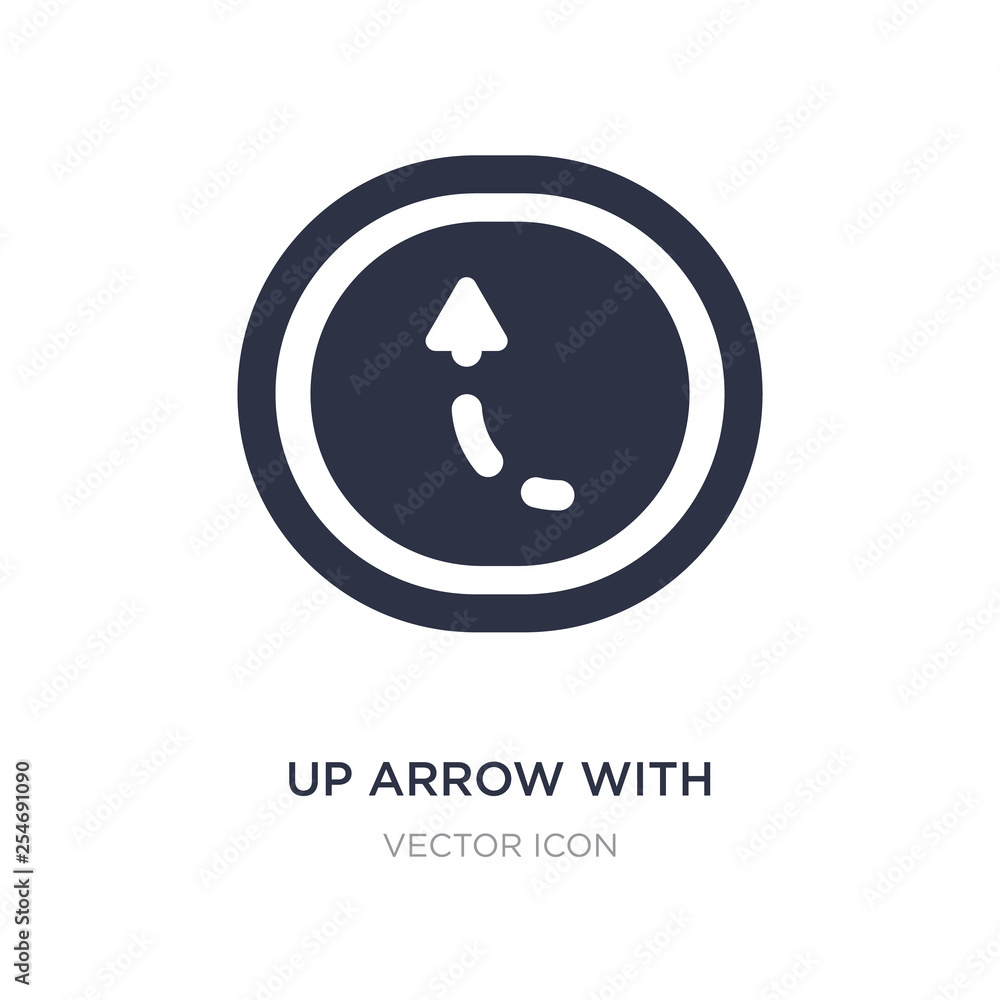 up arrow with broken lines icon on white background. Simple element illustration from UI concept ...