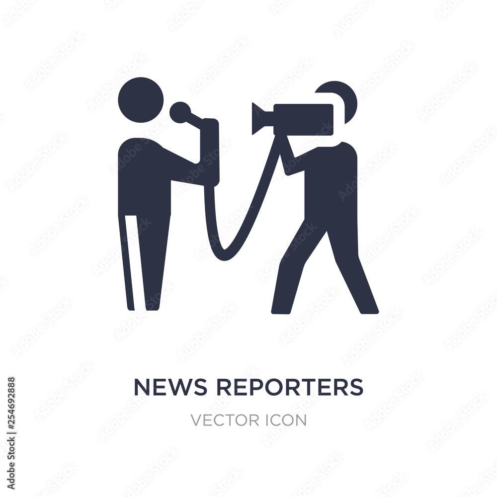news reporters icon on white background. Simple element illustration ...