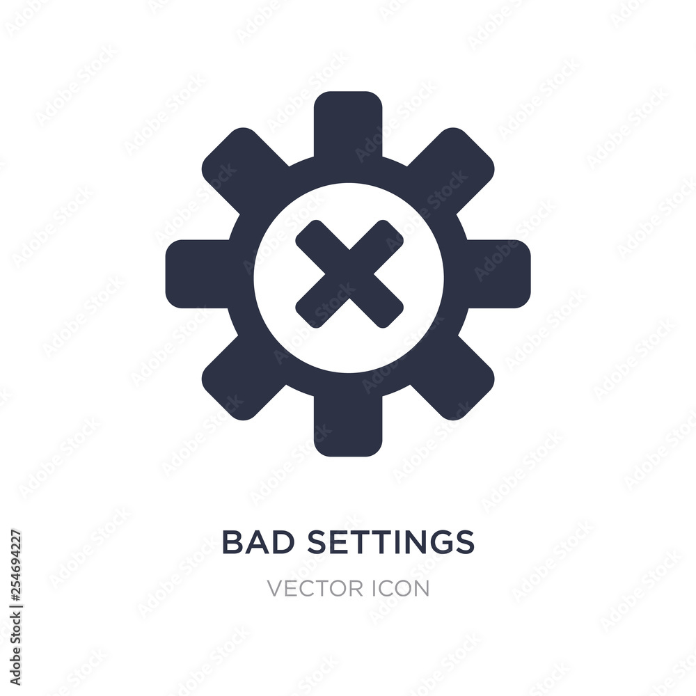 bad settings icon on white background. Simple element illustration from UI concept. Stock Vector ...