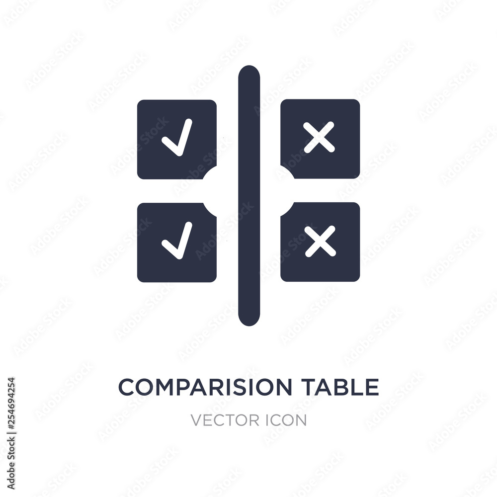 comparision table icon on white background. Simple element illustration from UI concept. Stock ...