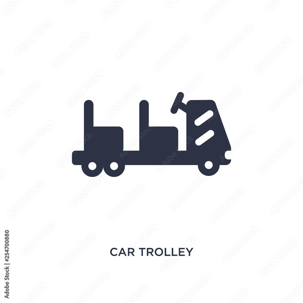 car trolley icon on white background. Simple element illustration from ...