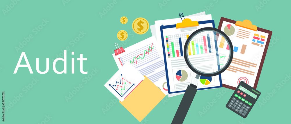 Auditing concept vector illustration. Tax process. Business background ...