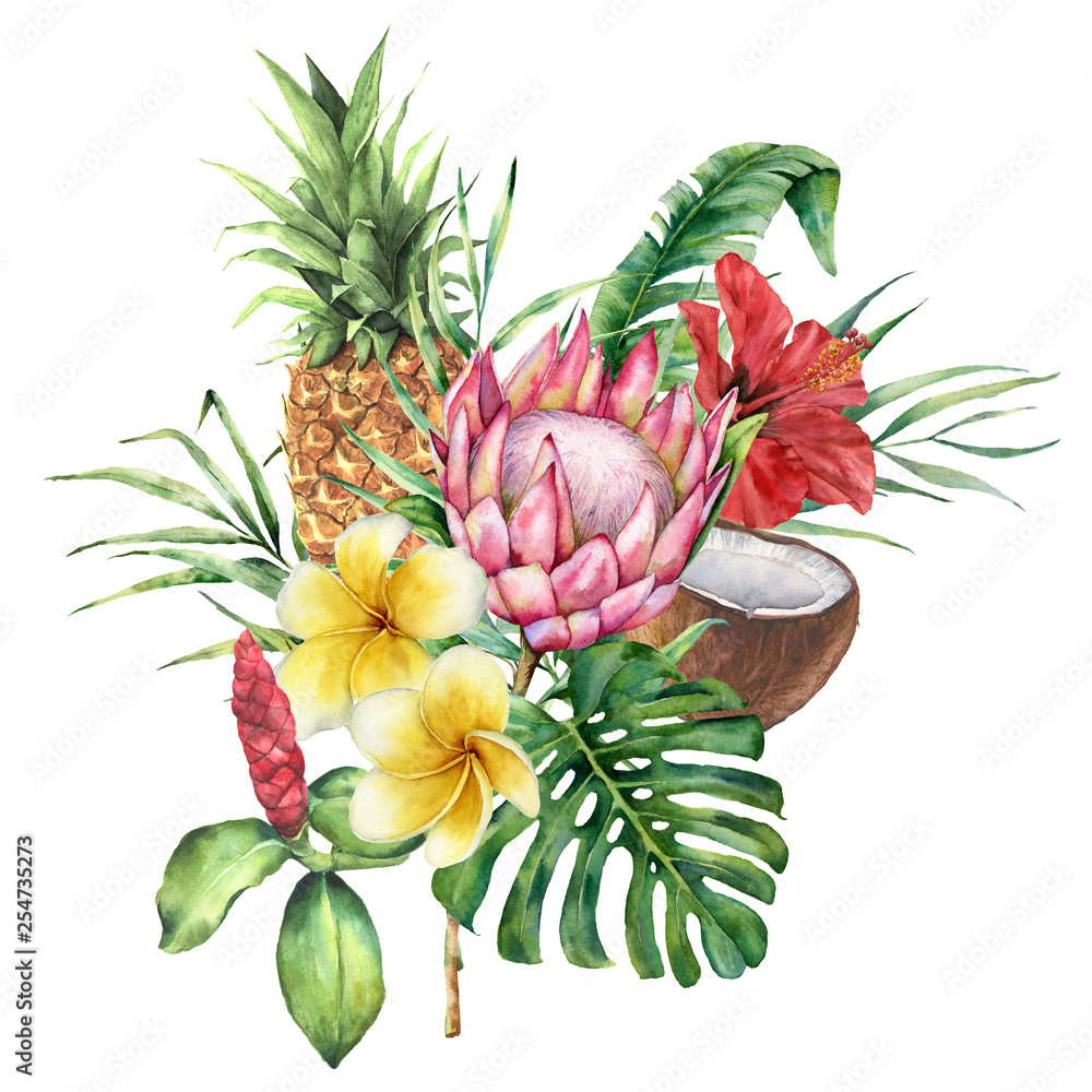 Watercolor Tropical Flowers Clipart | Best Flower Site