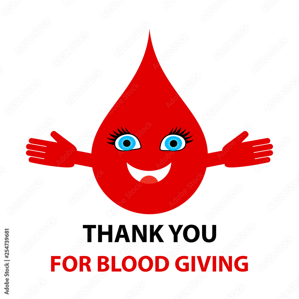 Thank you for blood giving - text. Blood donation abstract concept ...