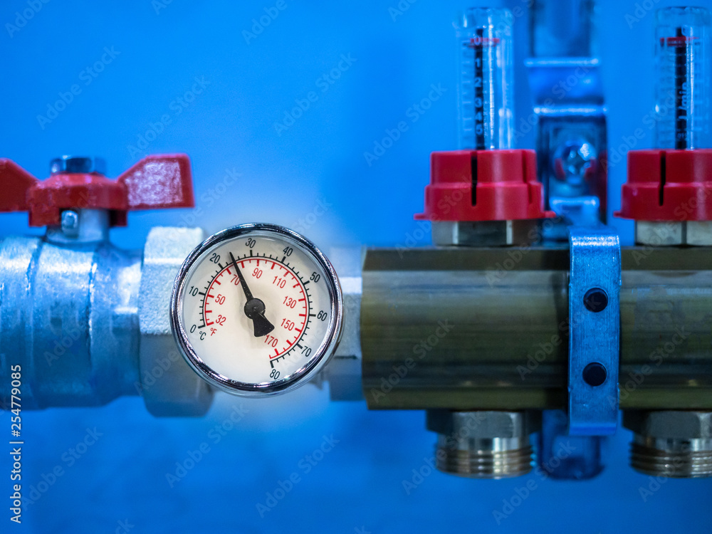 Fotka „Temperature sensor. Industrial thermometer. Diagnostics of water ...