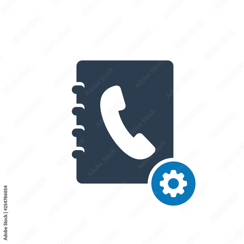 Contact icon with settings sign. Contact icon and customize, setup ...