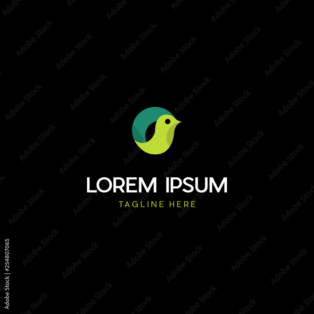 Bird Networking Media Server Creative Logo Design Stock Vector | Adobe ...