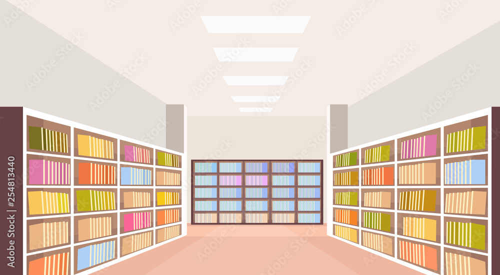 Empty Library Shelves