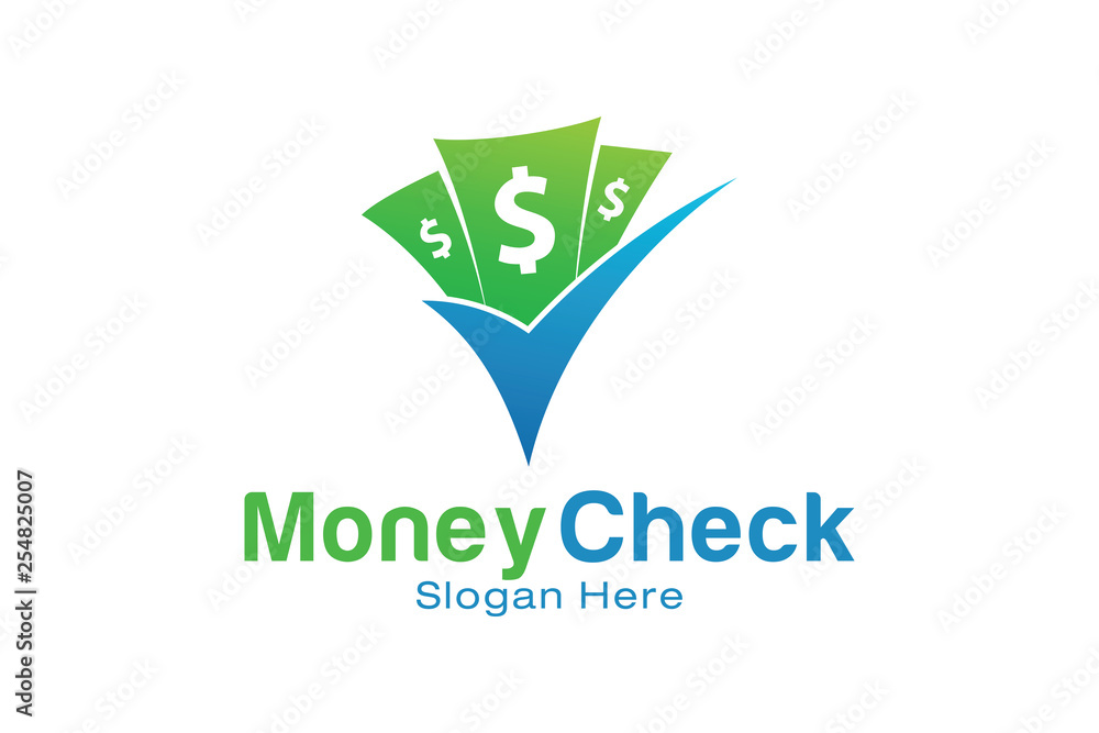Money Check Logo Design Template Stock Vector | Adobe Stock