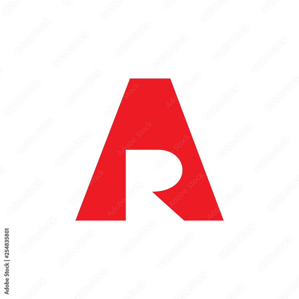 letters ar simple negative space logo vector Stock Vector | Adobe Stock