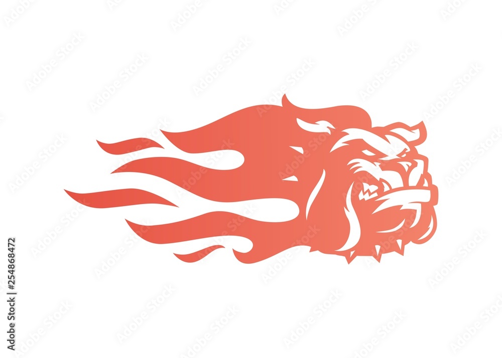 bulldog fire logo vector icon illustration for branding, car wrap decal ...